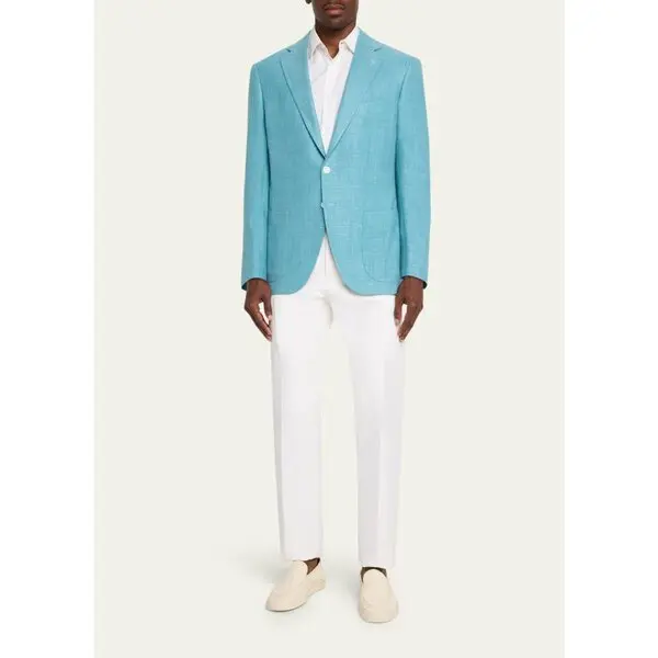 Cesare Attolini Herringbone Patch Pocket Single-breasted Sport Coat