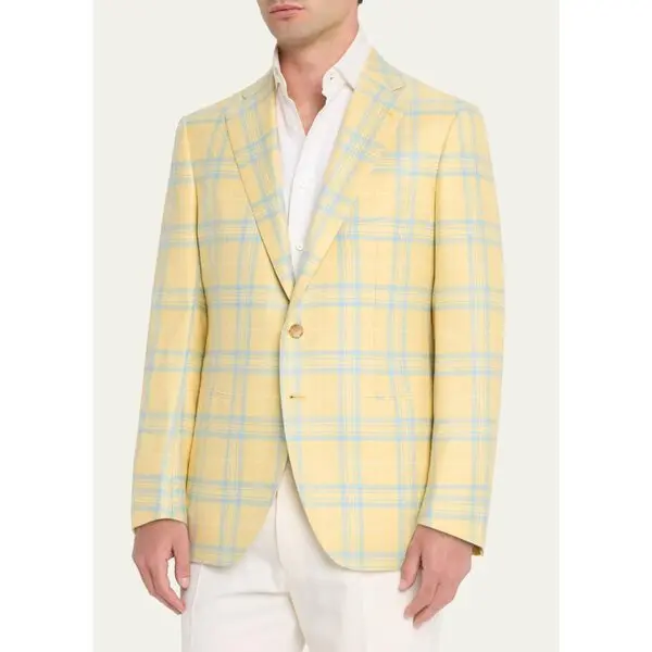 Cesare Attolini Cashmere And Silk Oversized Plaid Single-breasted Sport Coat