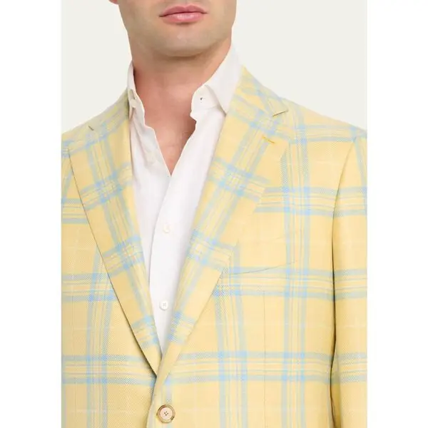 Cesare Attolini Cashmere And Silk Oversized Plaid Single-breasted Sport Coat