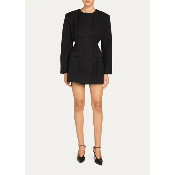 AEXAE Wool-silk Contoured Blazer Mini Dress