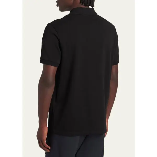 Moncler Logo Cotton Piquet Half-zip Polo Shirt