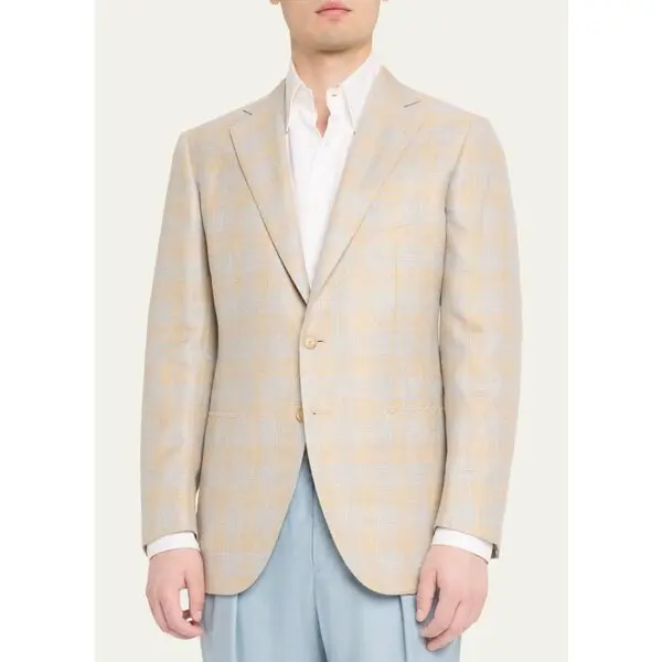Cesare Attolini Plaid Cashmere-blend Sport Jacket - Tan