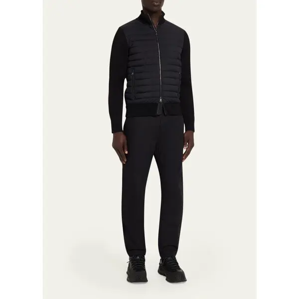 Moncler Padded Crêpe Cotton Full-zip Cardigan