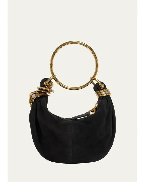 Chloé Sculptural Bracelet Bag In Suede