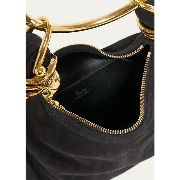 Chloé Sculptural Bracelet Bag In Suede