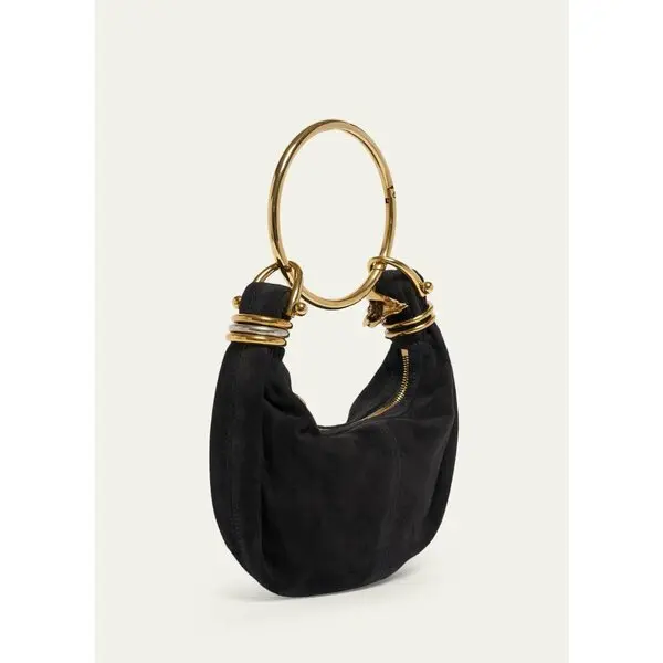 Chloé Sculptural Bracelet Bag In Suede