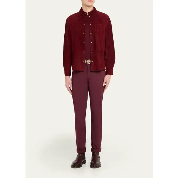 Brunello Cucinelli Leather Snap-front Shirt With Pocket