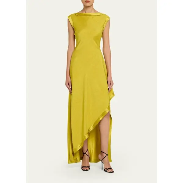 JASON WU High-neck Washed Twill Asymmetric Dress