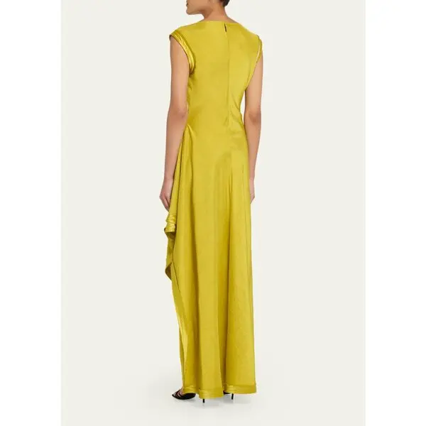 JASON WU High-neck Washed Twill Asymmetric Dress