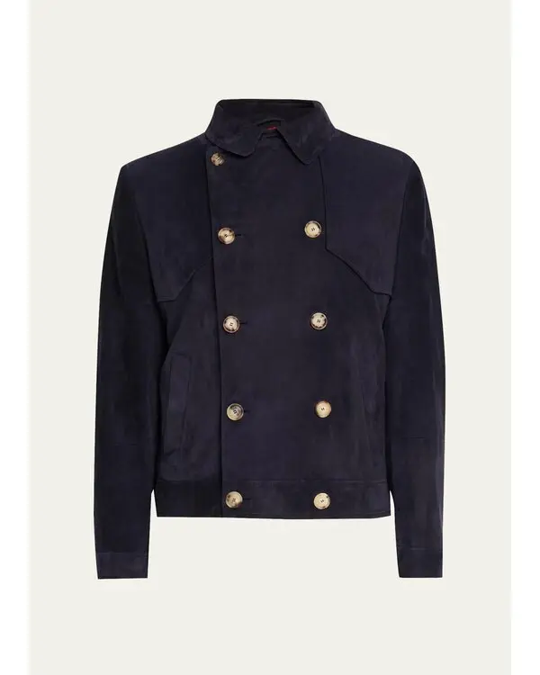 Brunello Cucinelli Double-breasted Leather Jacket