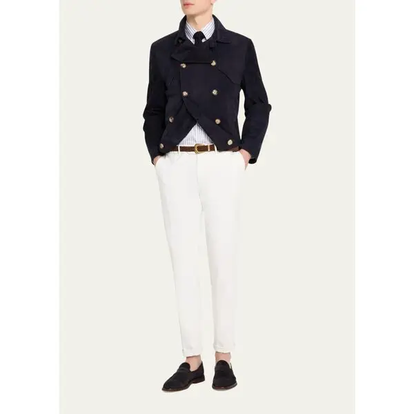 Brunello Cucinelli Double-breasted Leather Jacket