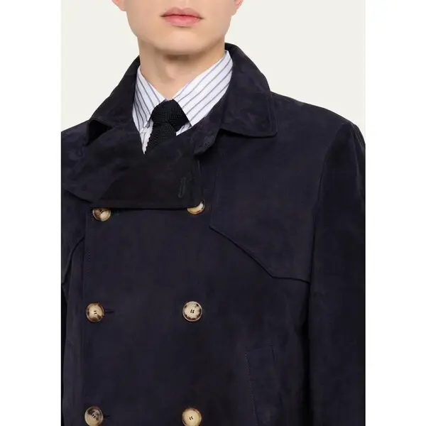 Brunello Cucinelli Double-breasted Leather Jacket