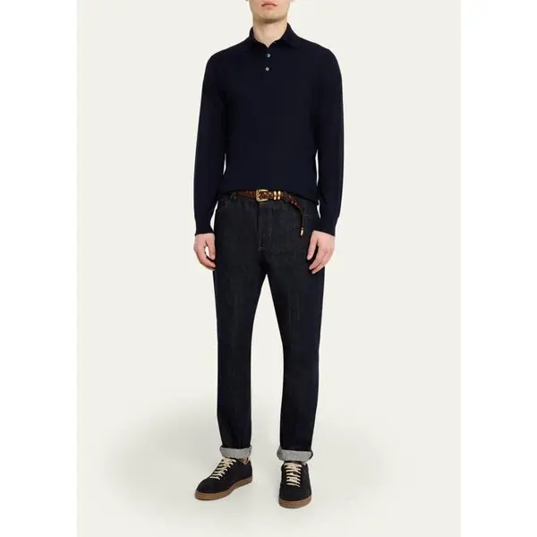 Brunello Cucinelli Cashmere Knit Polo Sweater