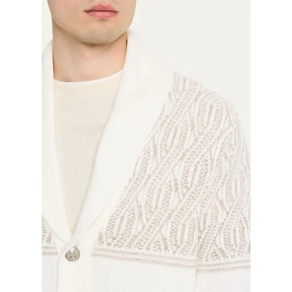 Brunello Cucinelli Cotton Cable Knit Shawl Cardigan