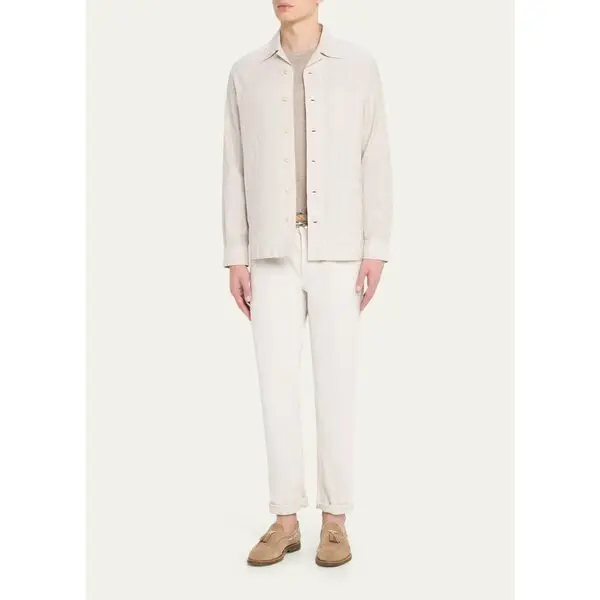 Brunello Cucinelli Cotton And Linen Stripe Button-down Shirt