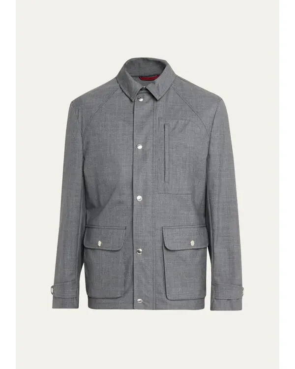 Brunello Cucinelli Water-resistant Wool Shirt Jacket