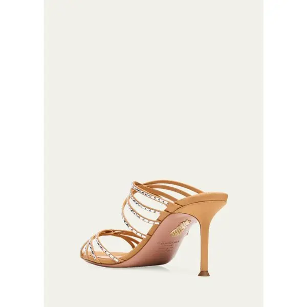 AQUAZZURA Tell Me Crystal 75mm Grosgrain Sandals