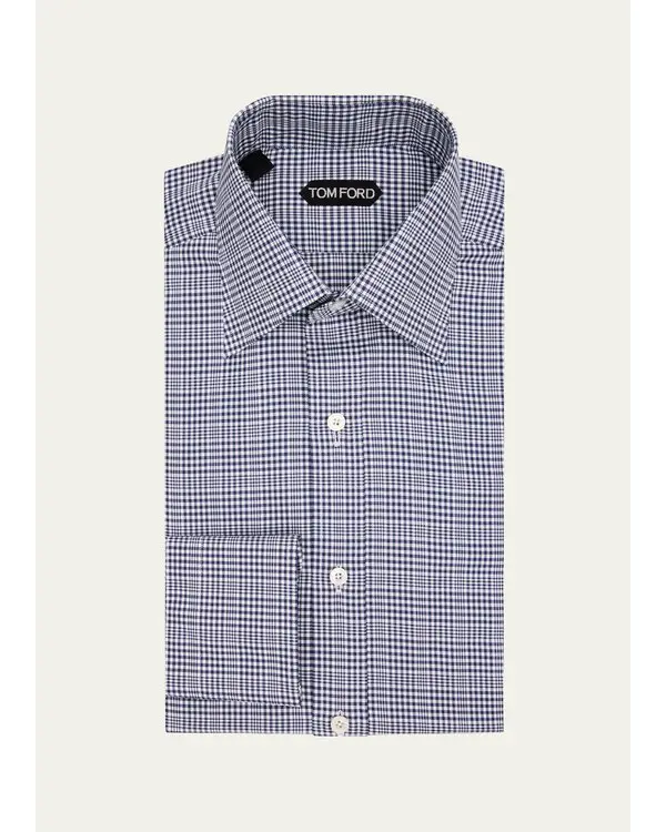 TOM FORD Mutli-check Cotton Dress Shirt