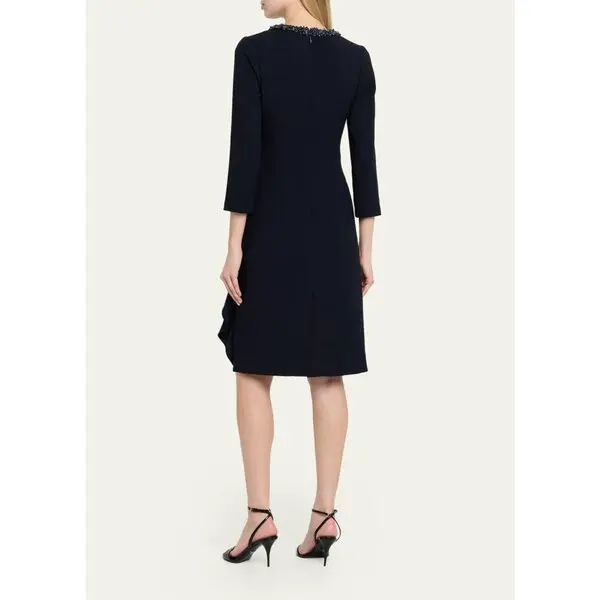 Rickie Freeman For Teri Jon Beaded Draped Crepe Dress