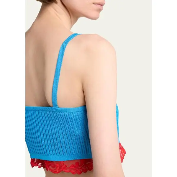 Versace Ribbed Lace Crop Top