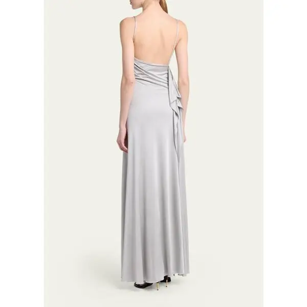 Versace Draped Satin Viscose Gown