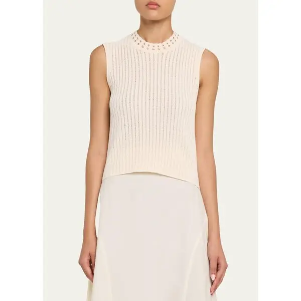 JASON WU Openwork Cable Knit Sleeveless Sweater
