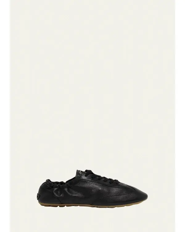 Saint Laurent Lewis Grained Leather Sneakers