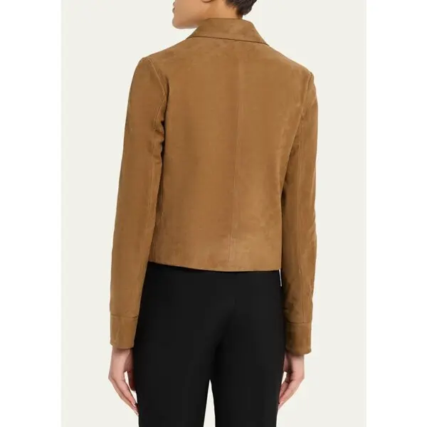FERRAGAMO Nubuck Leather Boxy Jacket