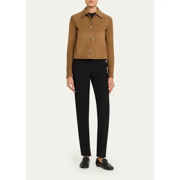 FERRAGAMO Nubuck Leather Boxy Jacket