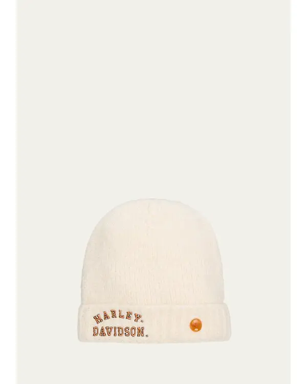 GOD'S TRUE CASHMERE X Harley-davidson Boucle Cashmere Beanie - Ivory