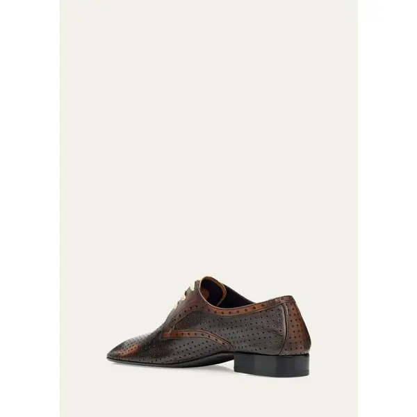 Dries Van Noten Perforated Leather Lace-up Loafers