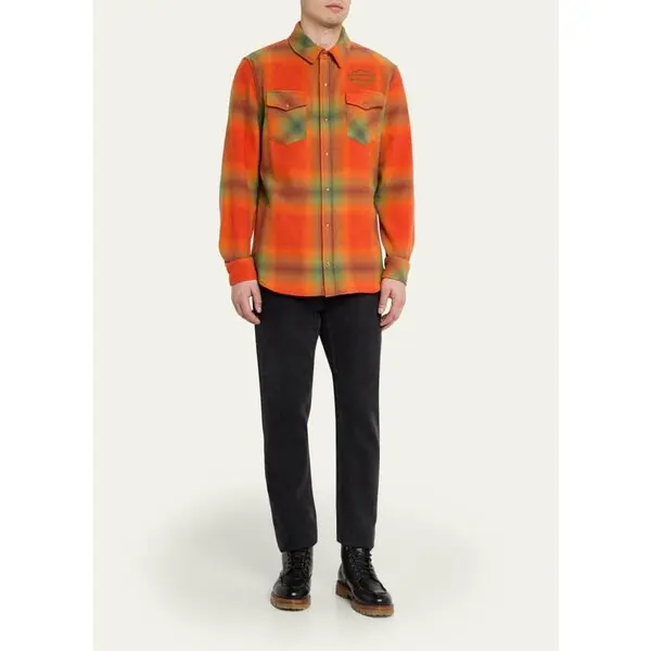GOD'S TRUE CASHMERE X Harley-davidson Plaid Cashmere Button-down Shirt