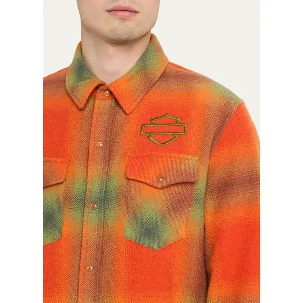 GOD'S TRUE CASHMERE X Harley-davidson Plaid Cashmere Button-down Shirt