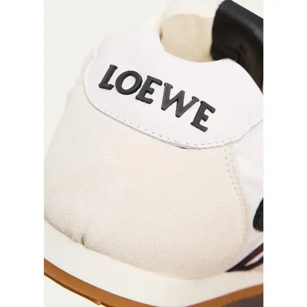Loewe Ballet Runner 2.0 Nylon And Calfskin Low-top Sneakers - White/black