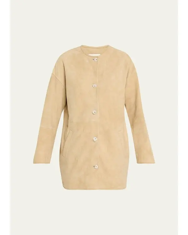 Loulou De Saison Waren Suede Collarless Jacket