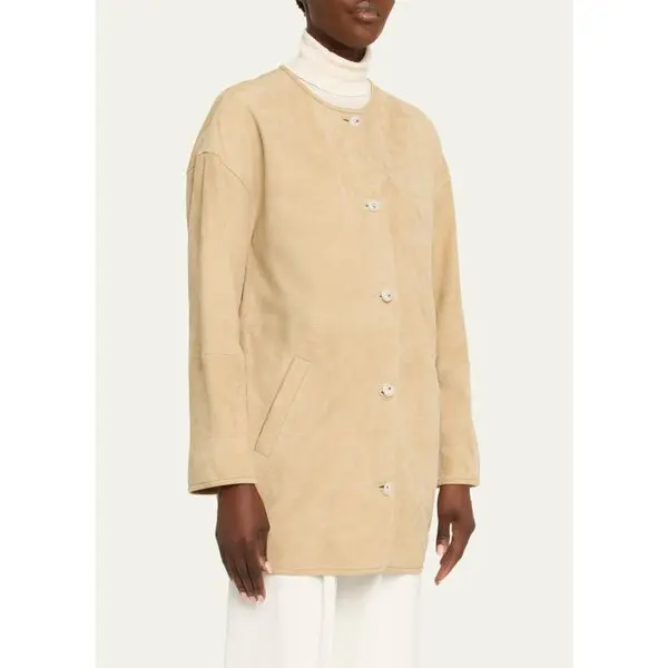 Loulou De Saison Waren Suede Collarless Jacket