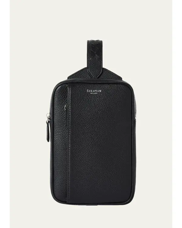 SERAPIAN Cachem Leather Sling Bag - Black