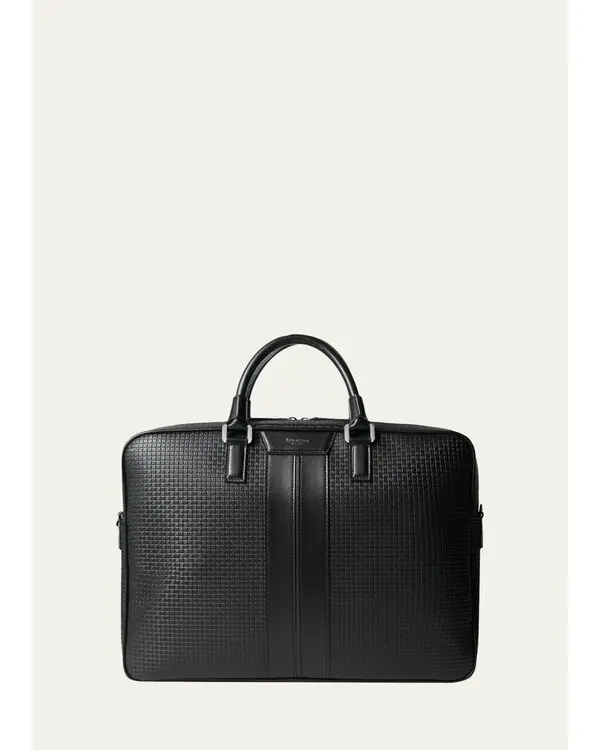 SERAPIAN Slim Stepan Canvas And Leather Briefcase