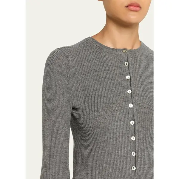 NACKIYE Insider Wool Rib Henley Top