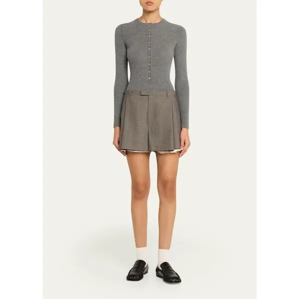 NACKIYE Insider Wool Rib Henley Top