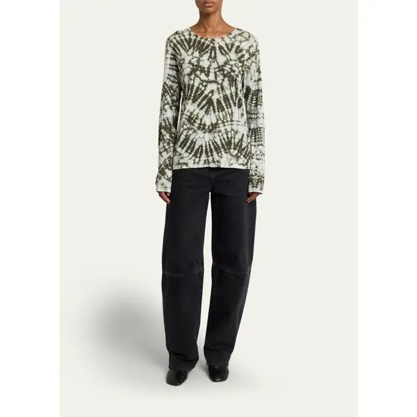 Proenza Schouler Mia Long-sleeve Tie Dye Top - Caper Mult