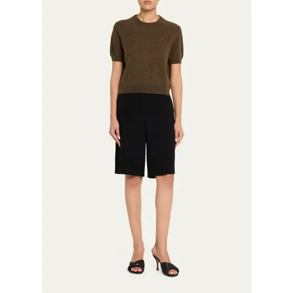 NACKIYE Pearl Cashmere Short-sleeve Sweater