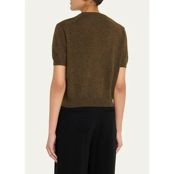 NACKIYE Pearl Cashmere Short-sleeve Sweater