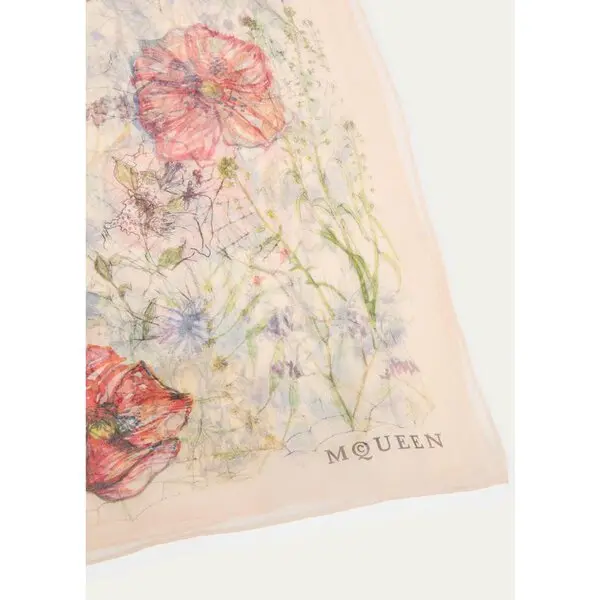 Alexander McQueen Skull & Spider Floral Scarf