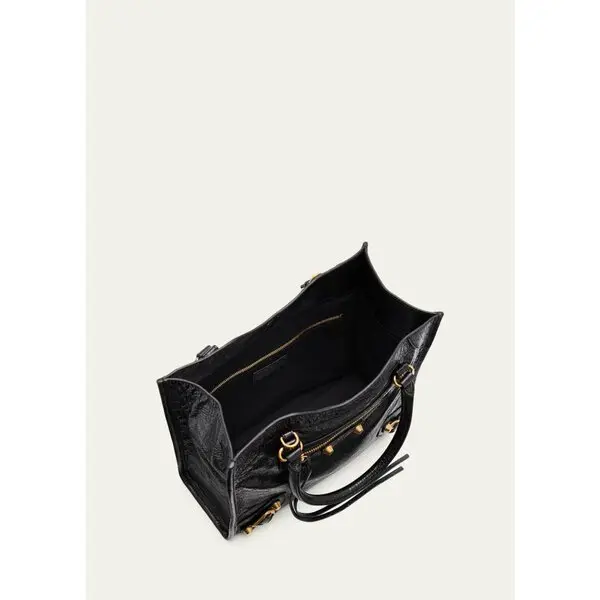 Balenciaga Arena Crinkled Leather Top-handle Bag - Black