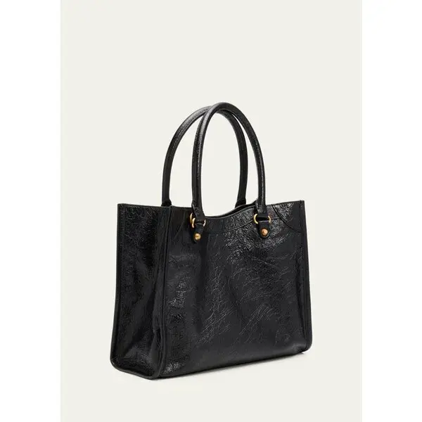 Balenciaga Arena Crinkled Leather Top-handle Bag - Black