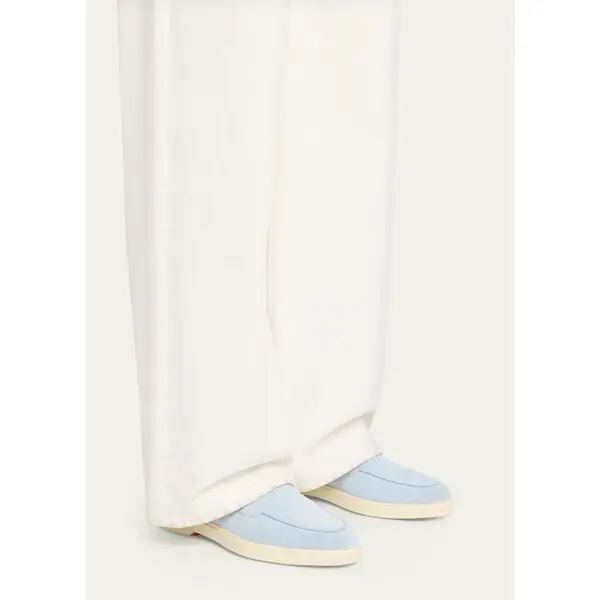 Santoni Suede Loafers - Light Blue