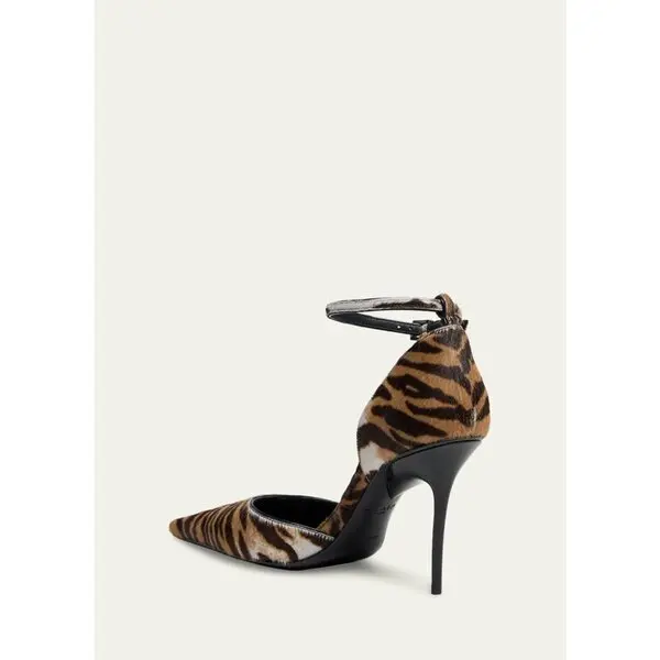 Alaïa 90mm D'orsay Calf Hair Ankle-strap Pumps - Tiger