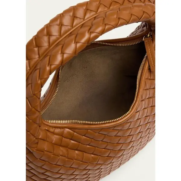 Bottega Veneta Veneta Small Leather Hobo Bag - Amber
