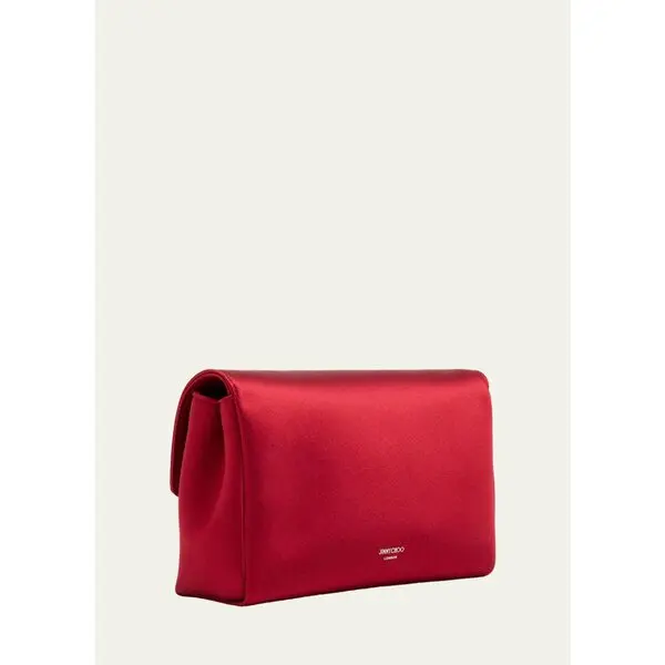 JIMMY CHOO Mini Crystal Bow-embellished Satin Crossbody Bag